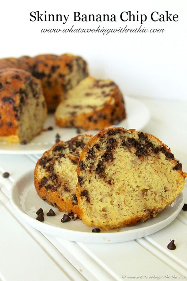 Skinny Banana Chip Cake - Cooking With Ruthie