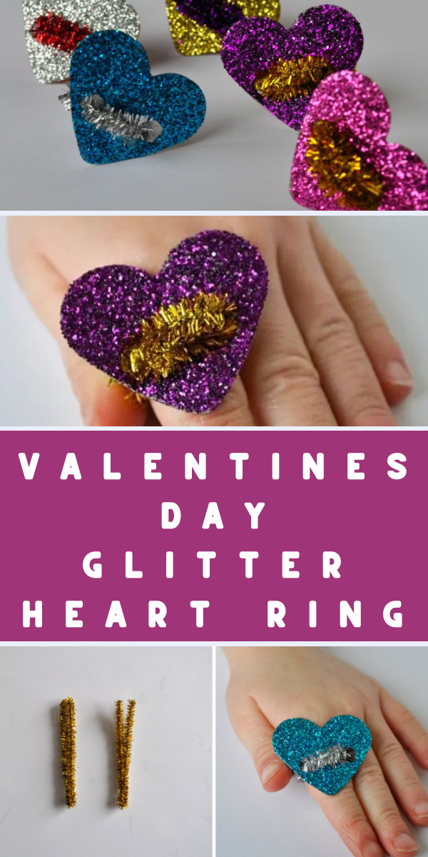 Valentines Day Glitter Heart Ring - Cooking With Ruthie