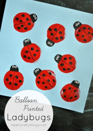 Balloon Printed Lady Bugs - Cooking With Ruthie