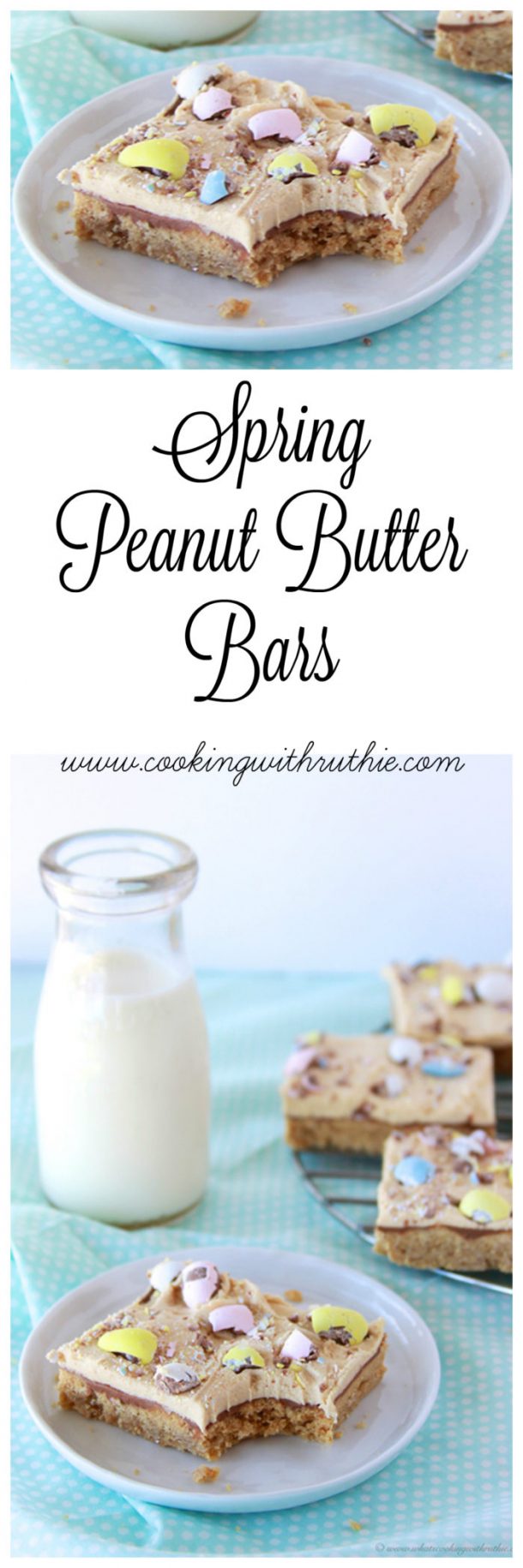 Spring Chocolate Peanut Butter Bars Recipe - Cooking With Ruthie
