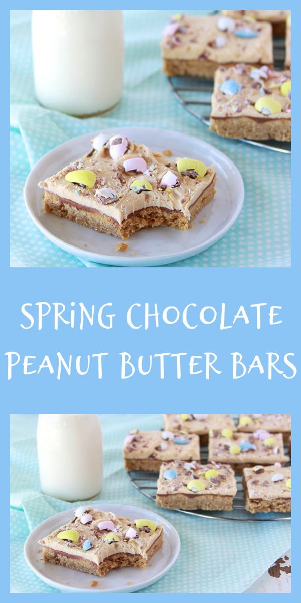 Spring Chocolate Peanut Butter Bars Recipe - Cooking With Ruthie